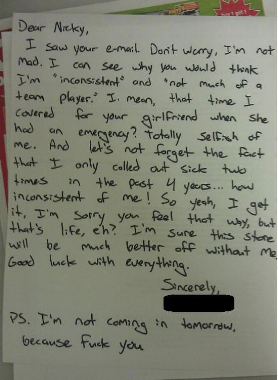31 Most Funny Resignation Letters and Videos That Will Make You Quit ... 31 Most Funny Resignation Letters and Videos That Will Make You Quit ...
