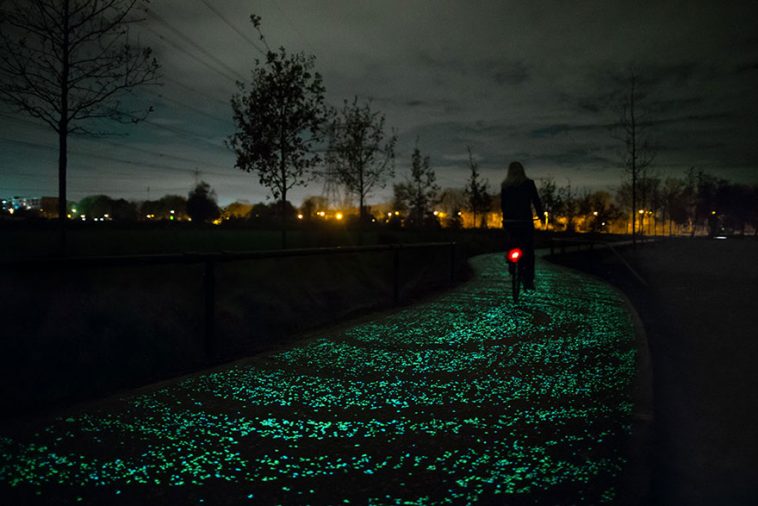These Glow In The Dark Bicycle Paths That Are Charged By The Sun
