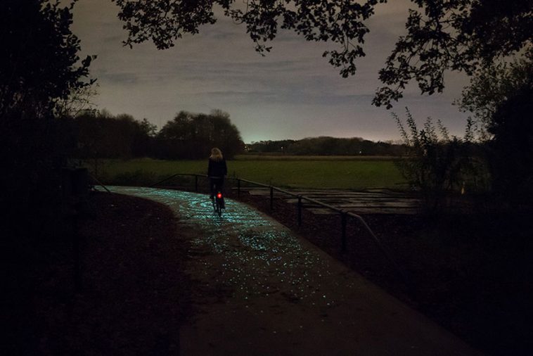 These Glow In The Dark Bicycle Paths That Are Charged By The Sun