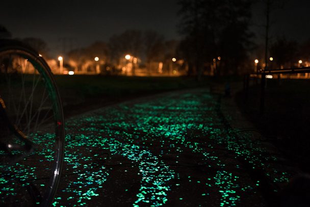 These Glow In The Dark Bicycle Paths That Are Charged By The Sun
